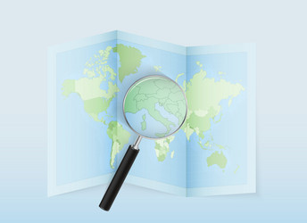 Detailed world map with pinned enlarged Royalty Free Vector