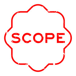 Grunge blue scope word rubber seal stamp on white Vector Image