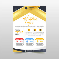 Modern black and gold business flyer template Vector Image