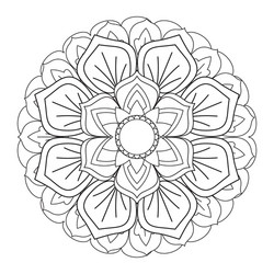 Coloring simple sun mandala Royalty Free Vector Image