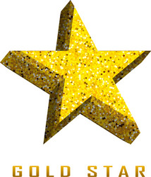 Single golden star shine on white background Vector Image