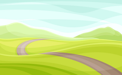 Wandering road going into the distance through Vector Image