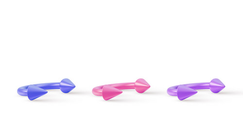 3d realistic flying piercing jewelry barbell Vector Image