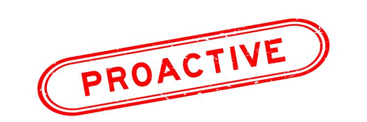 Grunge red proactive word rubber seal stamp Vector Image