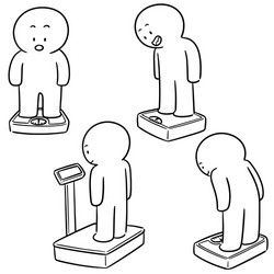 Set of people on weighing machine Royalty Free Vector Image