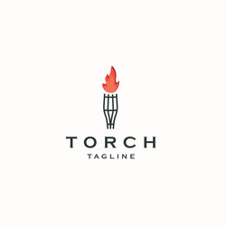 Torch logo icon design template flat Royalty Free Vector