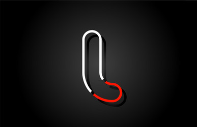Red black line l alphabet letter logo icon Vector Image