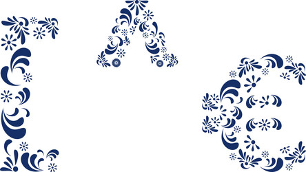 Puebla mexican talavera alphabet letters set Vector Image