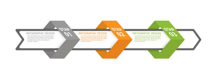 Infographic diagram of the process 3 steps Vector Image