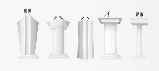White podium tribune rostrum stands Royalty Free Vector