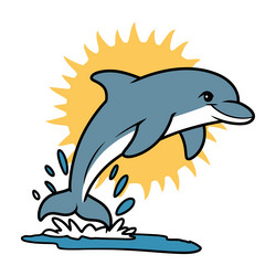 Little dolphin cartoon animal Royalty Free Vector Image