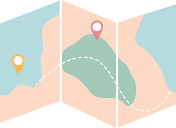 Map with bundle location marks Royalty Free Vector Image