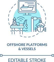 Offshore platforms and vessels concept icon Vector Image