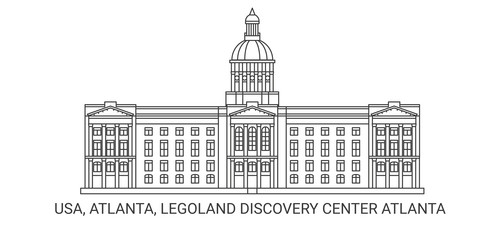 Usa atlanta cnn center travel landmark Royalty Free Vector