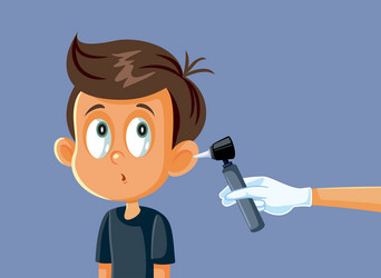 Doctor using otoscope for ear control on a senior Vector Image
