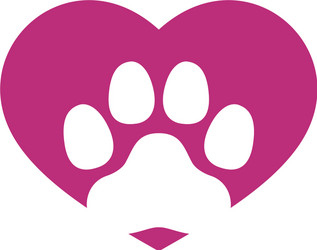 Heart paw print logo template design eps 10 Vector Image