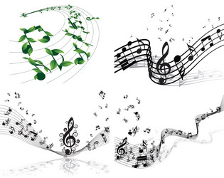 Sound wave with musical notation note sheet Vector Image