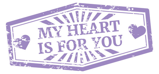 Romantic postal stamp round love mail label Vector Image