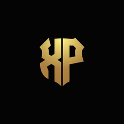 Xp logo monogram emblem style with crown shape Vector Image