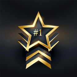 Creative no 1 star label golden design Royalty Free Vector
