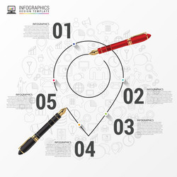 Infographic design report template with location Vector Image
