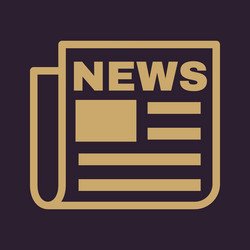 News icon newspaper symbol flat Royalty Free Vector Image