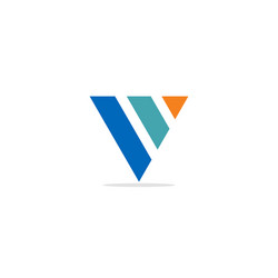 Round curve v initial company logo Royalty Free Vector Image