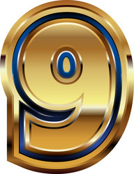 Fancy font number 9 Royalty Free Vector Image - VectorStock