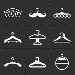 Black hanger icons set Royalty Free Vector Image