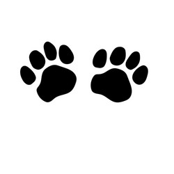 Paw print with shadow Royalty Free Vector Image