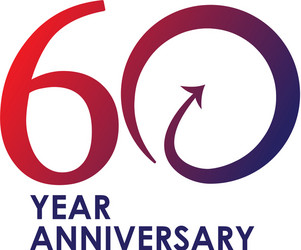 60 year anniversary template design Royalty Free Vector