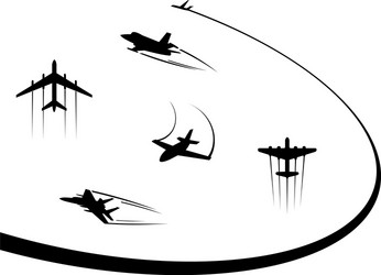 Airplanes and jets symbols for aviation design Vector Image