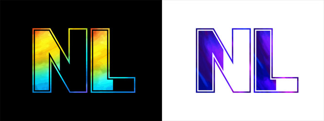 Nl logo design letter logo Royalty Free Vector Image