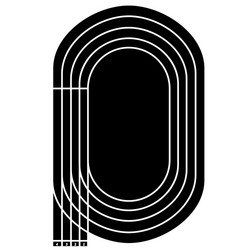 Cartoon running track stadium Royalty Free Vector Image