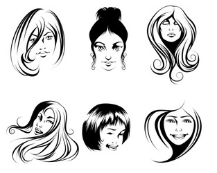 Womens Hairstyles Vector Images (over 19,000)