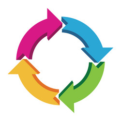 3d colorful cycle arrows Royalty Free Vector Image