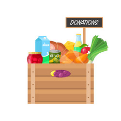 Veggie box with vegetables hand drawn healthy Vector Image