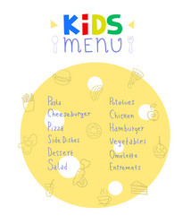 Kids menu logo design template Royalty Free Vector Image