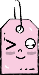 Kawaii cute happy label price Royalty Free Vector Image