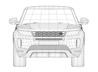 Modern suv car wireframe top view of contour Vector Image
