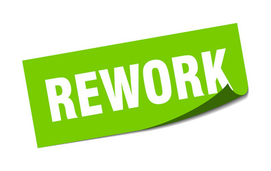 Rework sticker rework label Royalty Free Vector Image