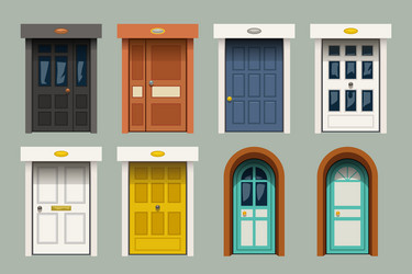 Colorful doors collection Royalty Free Vector Image