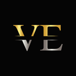 Creative letter va logo template with gold Vector Image