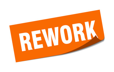 Rework sticker rework label Royalty Free Vector Image