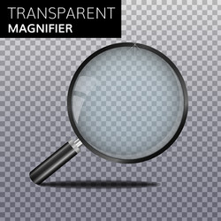 Magnifying glass on a transparent background Vector Image