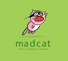 Abstract mad cat monster logo icon concept Vector Image
