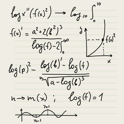 Heart shape with math formulas Royalty Free Vector Image