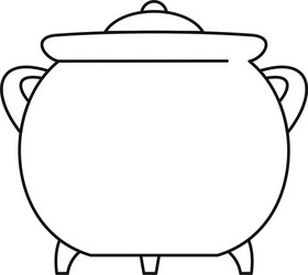 Vintage cauldron icon outline style Royalty Free Vector