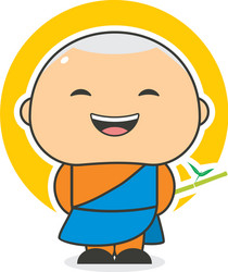 Cute buddhist monk Royalty Free Vector Image - VectorStock