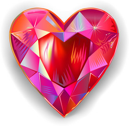 Colored gems heart shape frame Royalty Free Vector Image